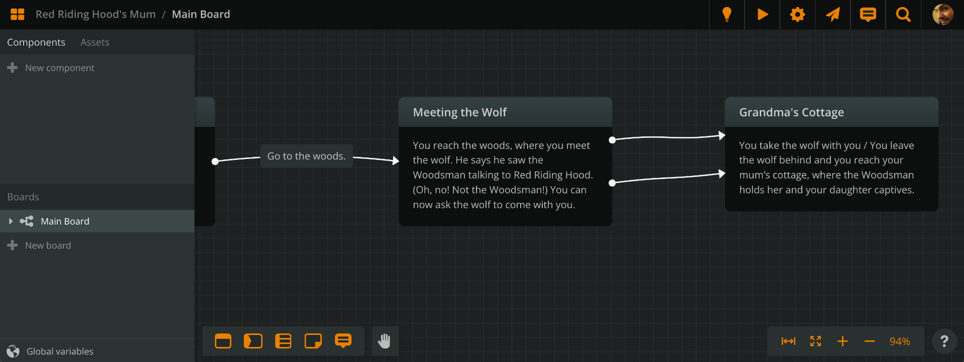 Write your interactive story in Arcweave